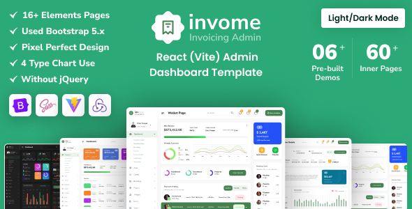 Invome : React (Vite) Admin Dashboard Template